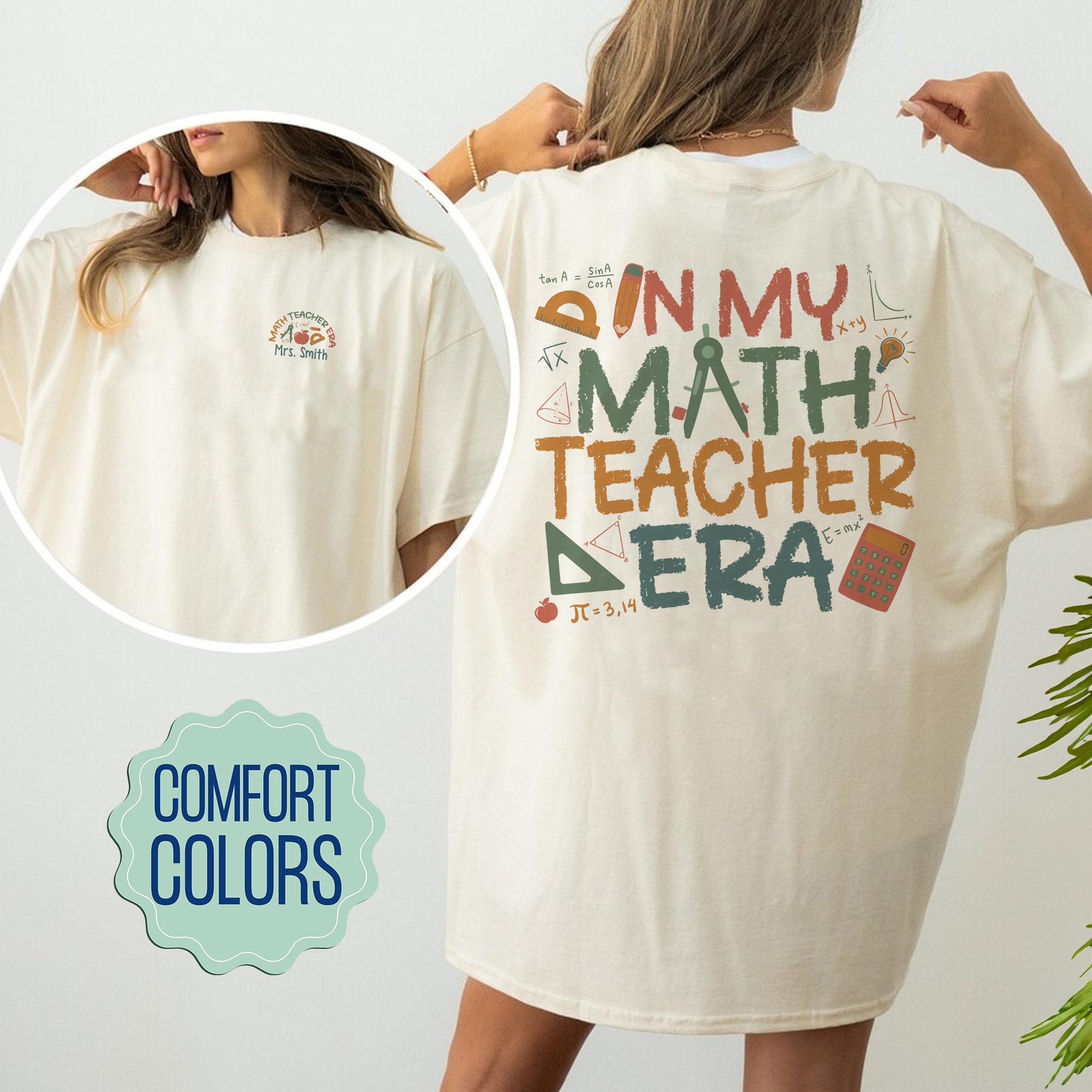 In My Math Teacher Era Comfort Colors Shirt, Math Teacher Tee, Pi Day ...