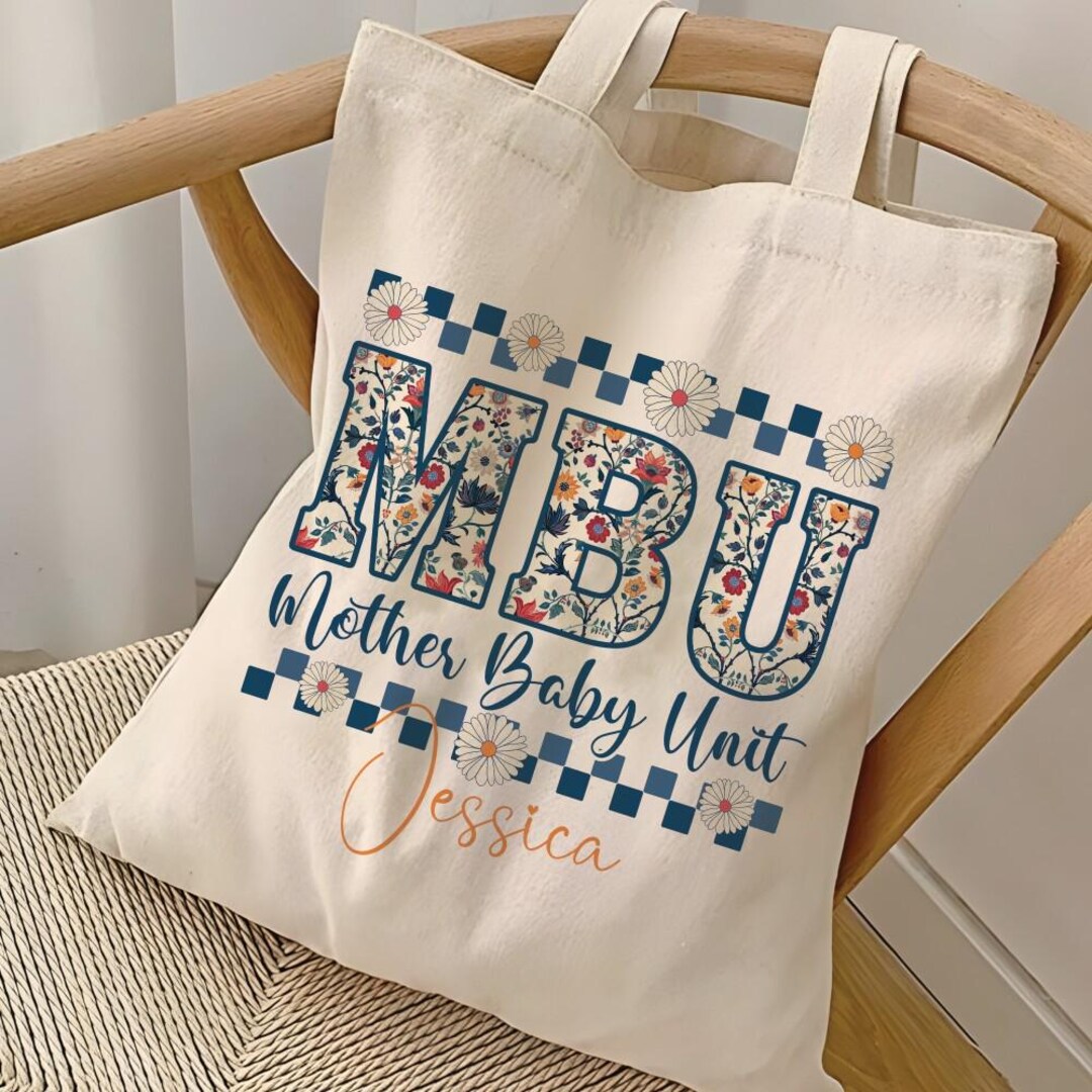 Floral Mother Baby Unit Tote Bag, MBU Tote Bag, Newborn Nursery Bag ...