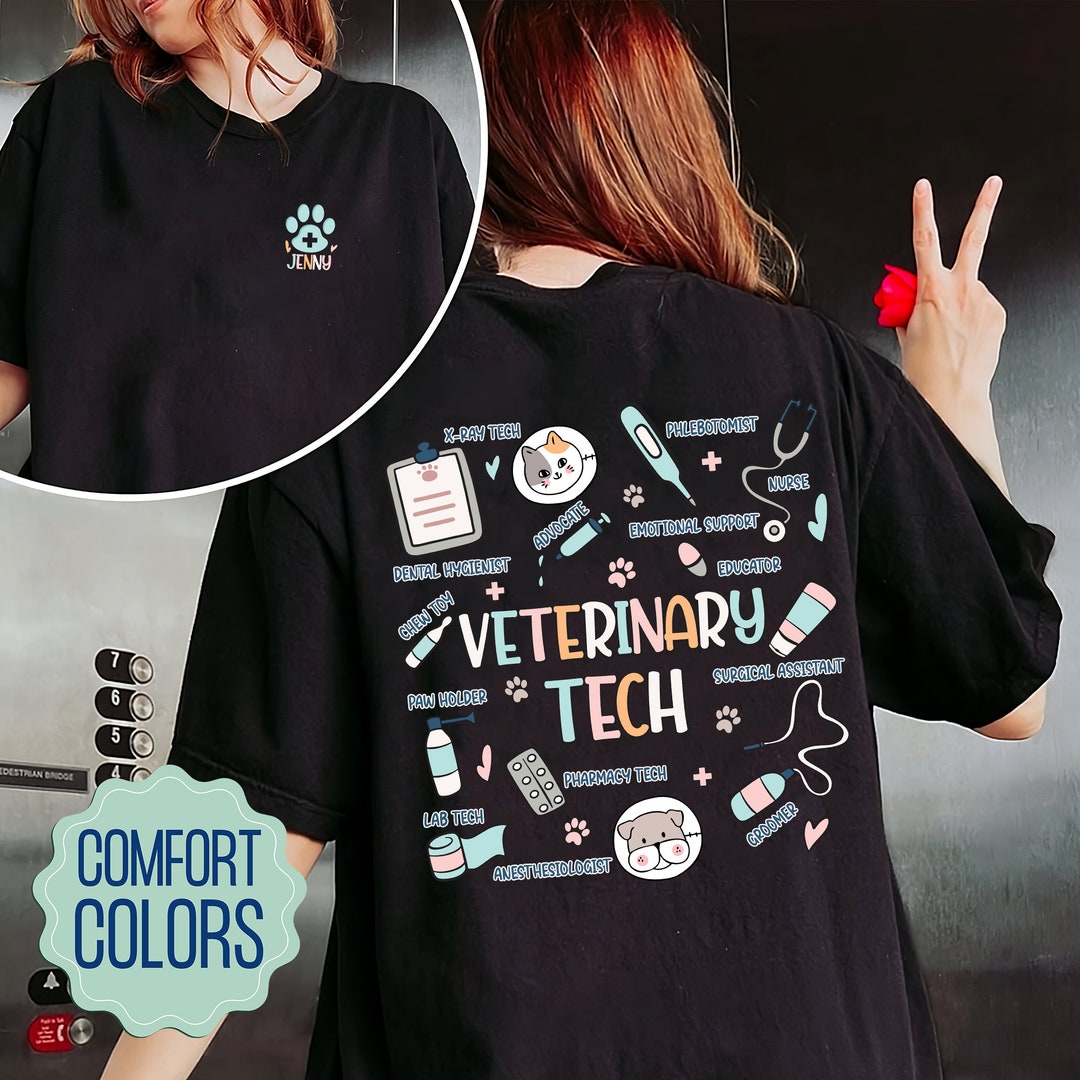 Vet Tech Comfort Colors Shirt: Veterinary Staff Gift - Etsy