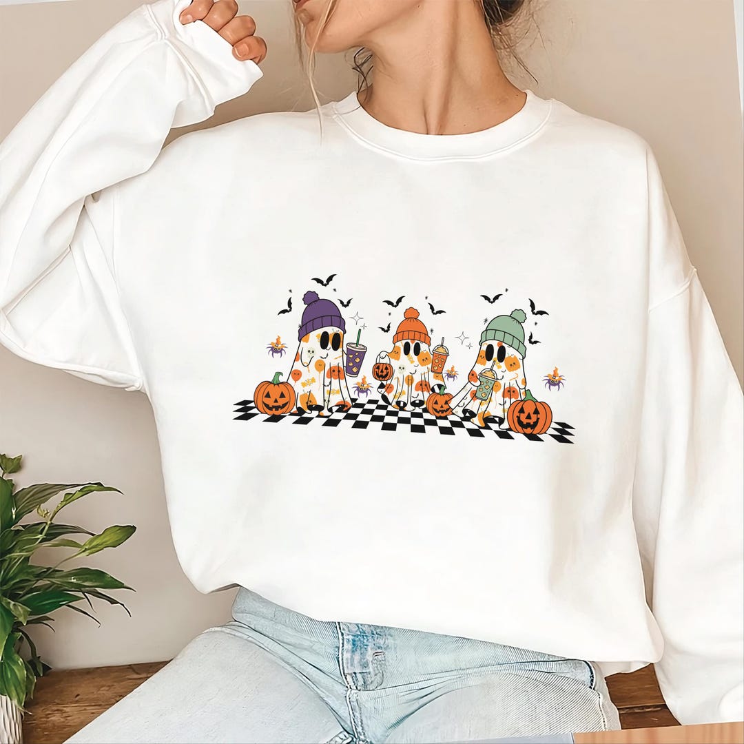 Halloween Cute Ghosts Shirt, Funny Ghost Shirt, Women’s Halloween ...