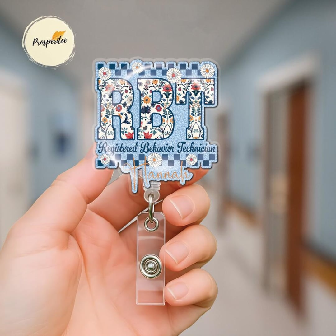 Personalized RBT Badge Reel, Registered Behavior Technician Badge ...