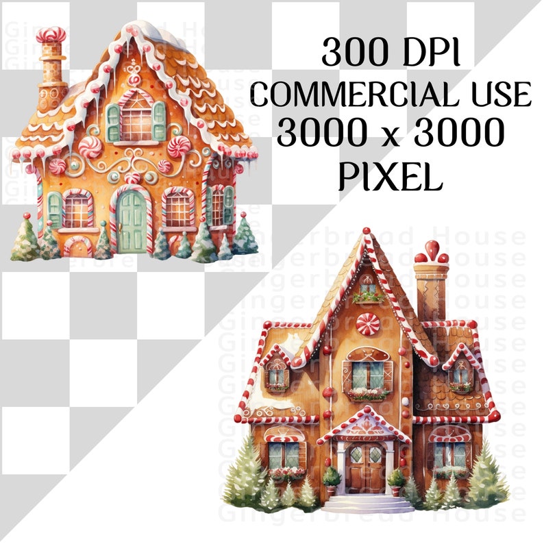 Watercolor Gingerbread House Clipart Christmas PNG Clipart - Etsy