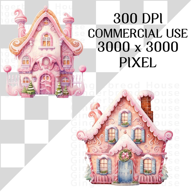 Watercolor Gingerbread House Pink PNG Clipart | Valentine PNG ...