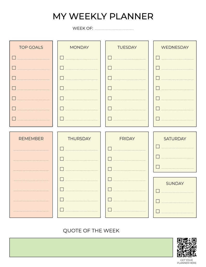 Minimalistic Modern Planner, Clean Design, Efficient Schedule, Simple ...