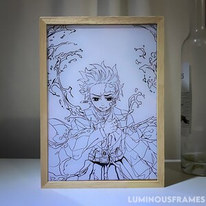 Kyojuro Rengoku Demon Slayer LED Photo Frame Night Lamp - Etsy