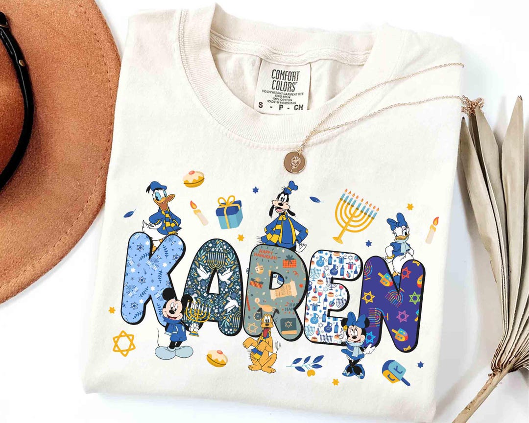 Custom Name Disney Mickey & Friends Happy Hanukkah Shirt, Jewish ...