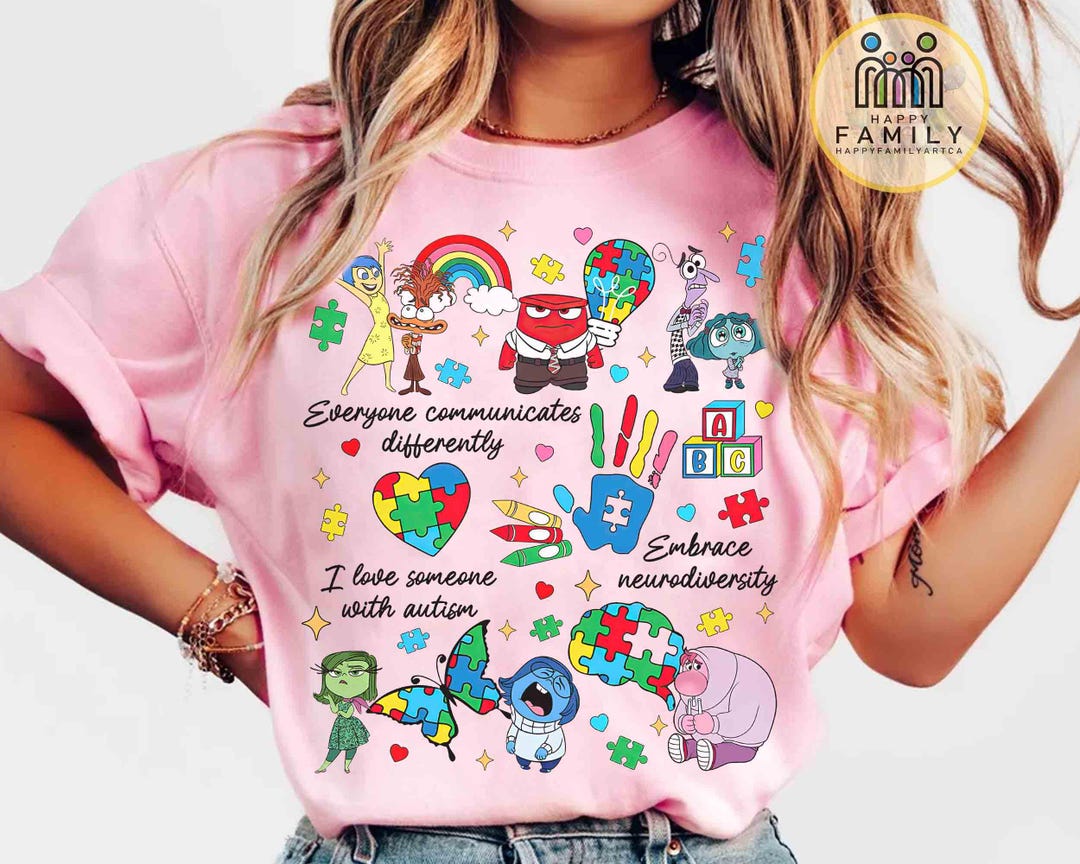 Disney Pixar Inside Out Autism Shirt, Everyone Communicates Differently ...