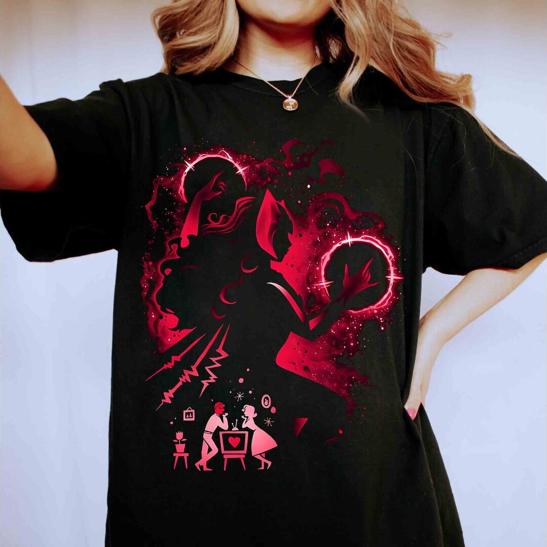 Marvel Scarlet Witch Silhouette Shirts, Wanda Maximoff Portrait Shirt ...