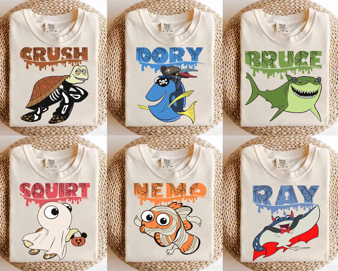 Disney Pixar Finding Nemo Halloween Shirts, Dory Ray Crush Mummy ...