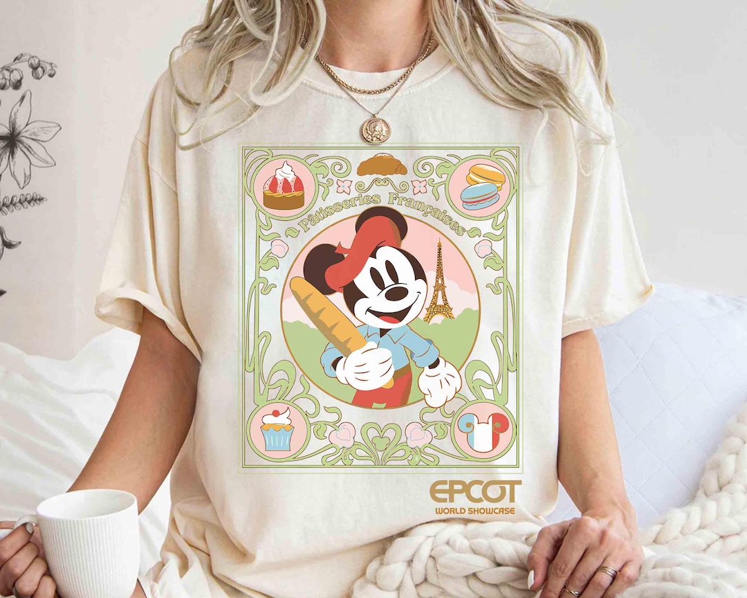 Disney Epcot Mickey Mouse in Paris T-shirt, Eiffel Tower Mickey Mouse ...