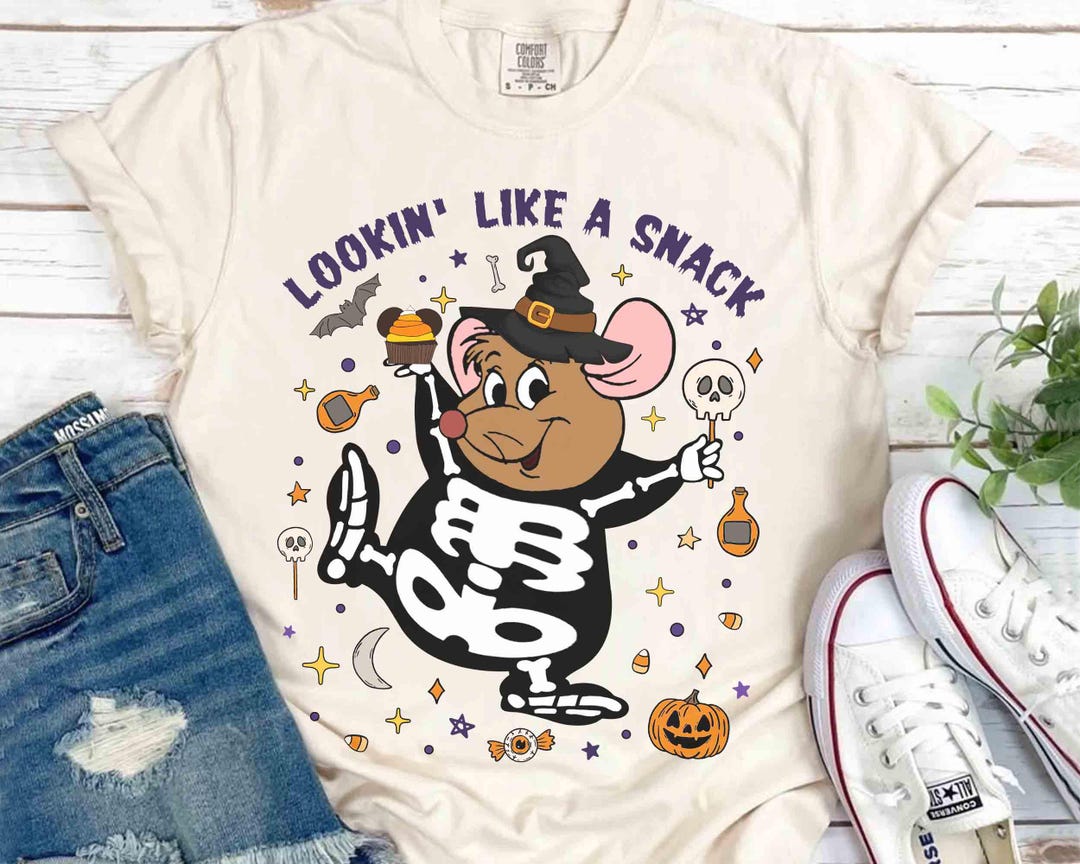 Gus Gus Mouse Skeleton Looking Like A Snack Halloween Shirts ...