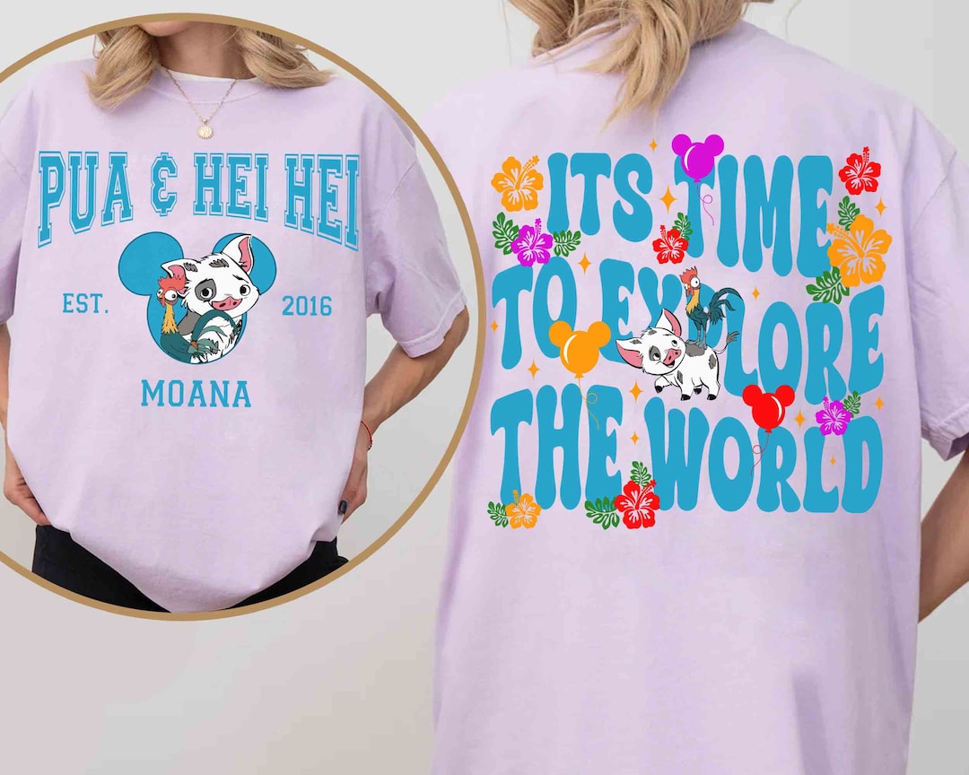 Two-sided Hei Hei Pua Its Time to Explore the World T-shirt, Disney ...