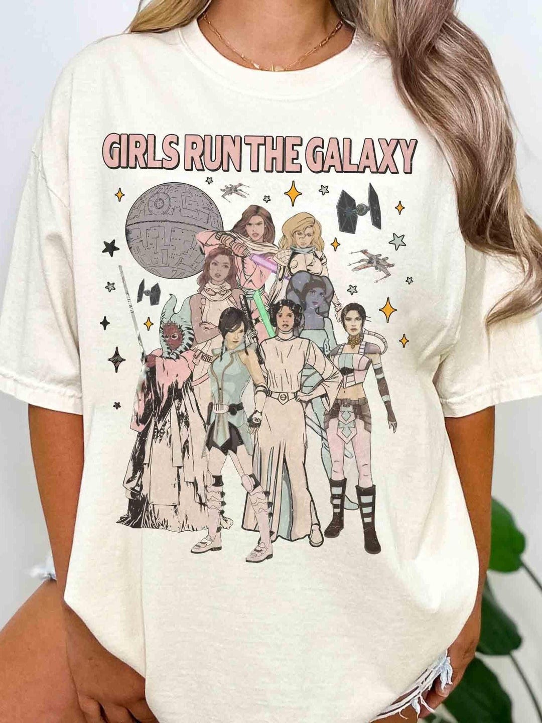 Vintage Star Wars Girls Run the Galaxy Shirts, Princess Leia Rey May ...