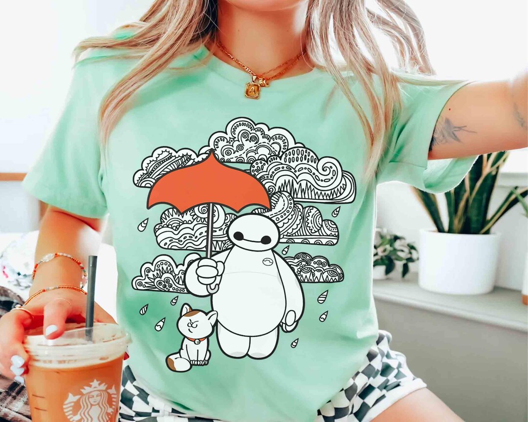 Cute Baymax Patterned Rain Clouds Portrait Shirts, Disney Big Hero 6 ...