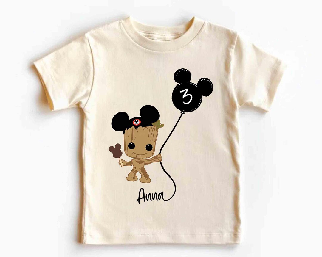 Custom Kid Toddler Name Age Groot Guardians With Balloon Shirt ...