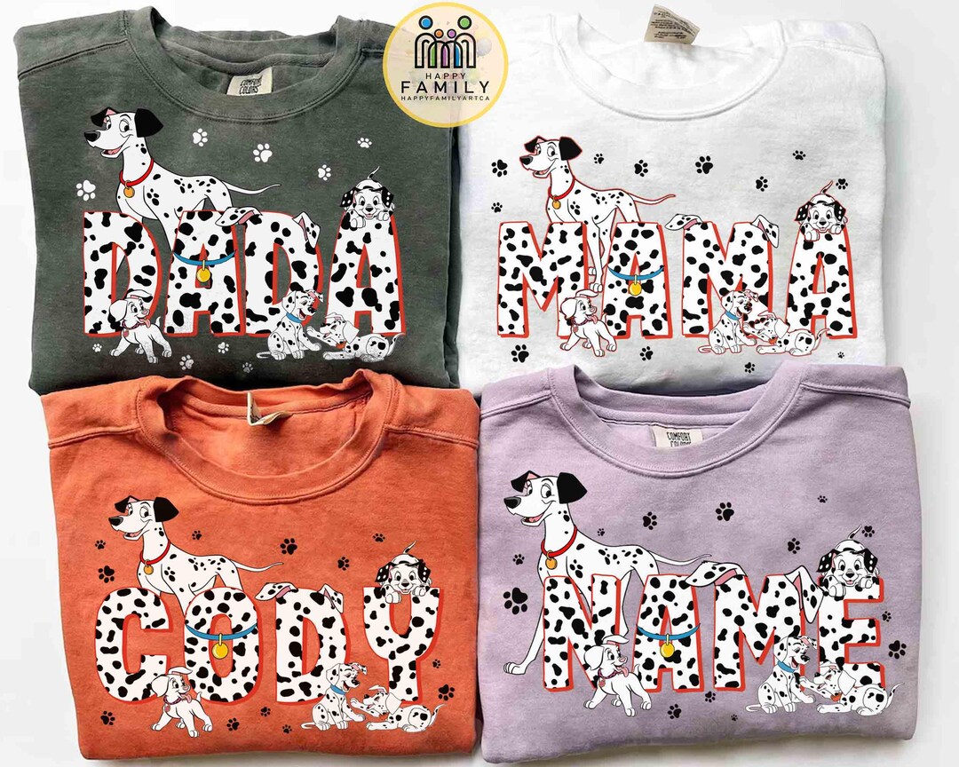Custom Name 101 Dalmatians Family Matching Shirts, Mom Dad Disney T ...