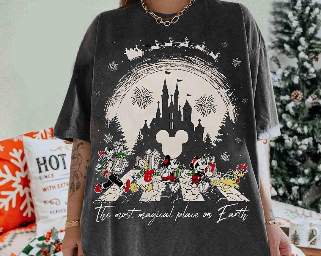Disney Santa Mickey and Friends Abbey Road Walking Christmas T-shirt ...