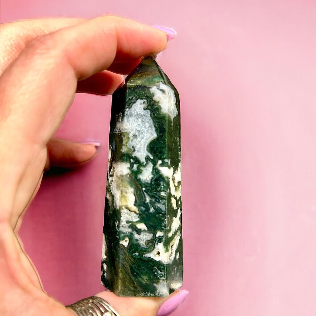 Crystal Towers Selection Rainforest Jasper, Tree Agate, Calcite, Rose ...