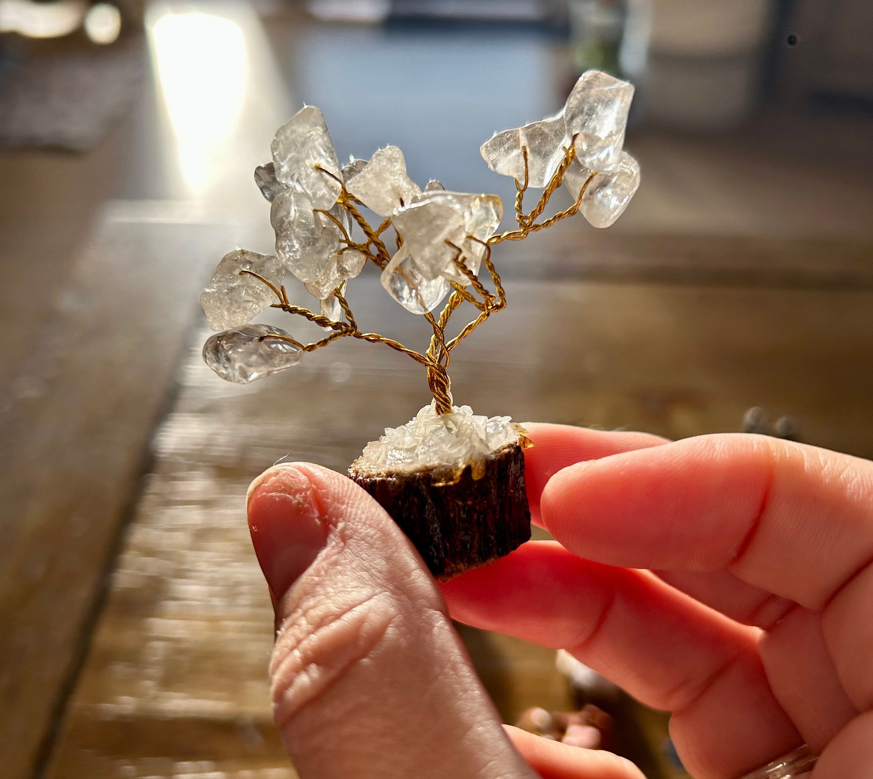 Mini Gemstone Crystal Trees Rose Quartz Amethyst Black Agate Yellow ...