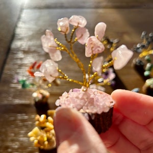 Mini Gemstone Crystal Trees | Rose Quartz | Amethyst | Black Agate ...