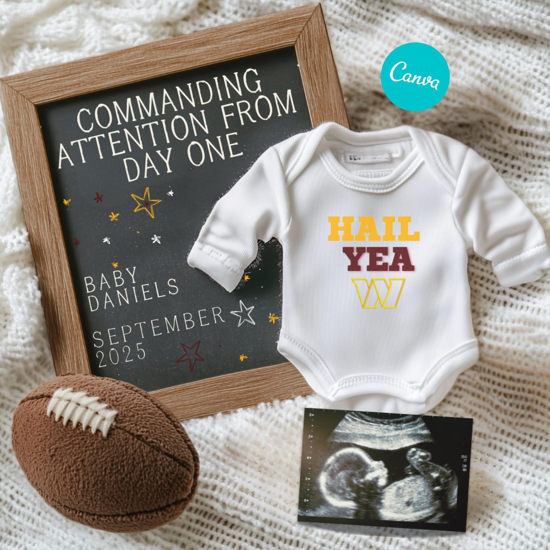 Commanders Baby Announcement Digital Washington Football Baby Reveal ...