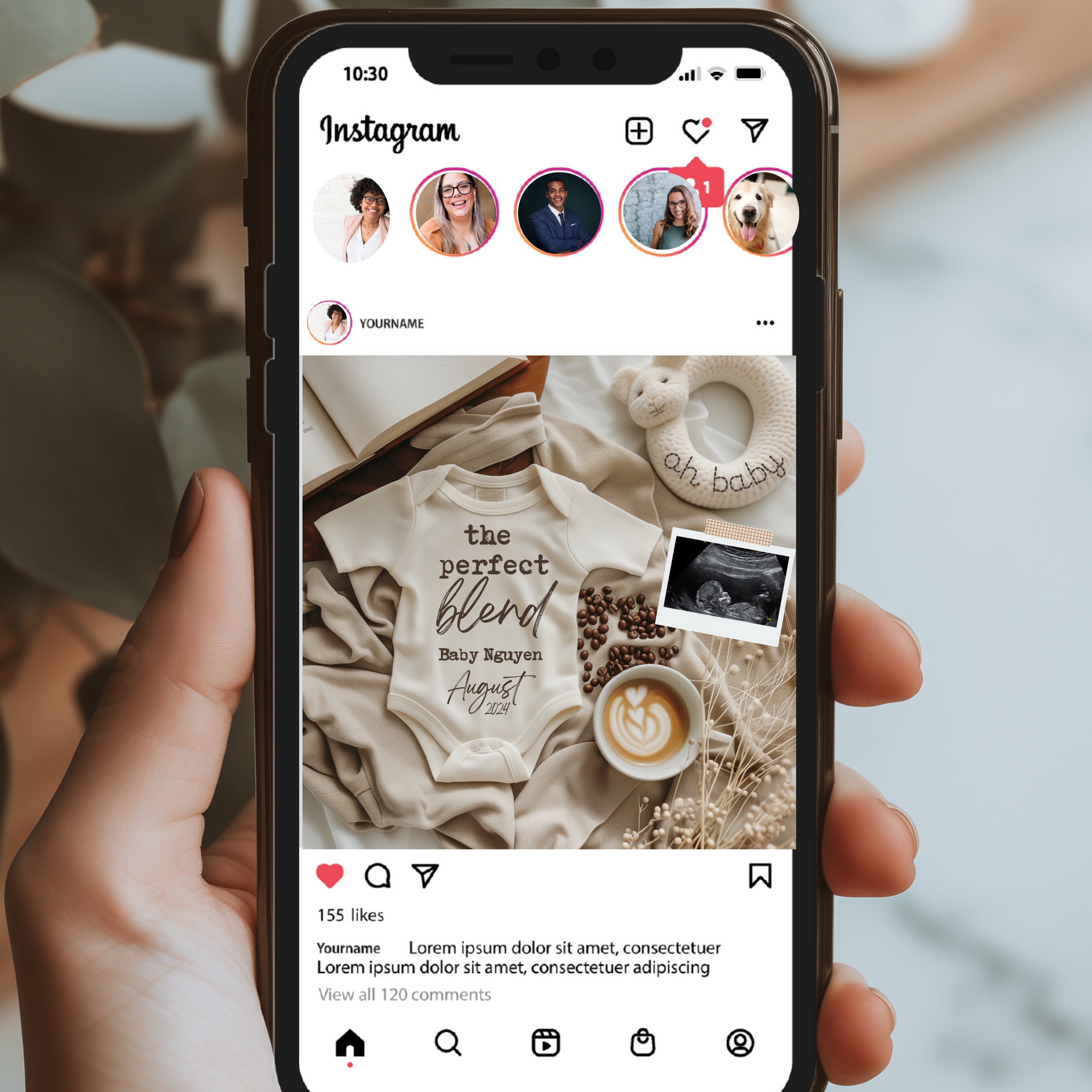Pregnancy Announcement Digital Download, Gender Neutral Social Media ...