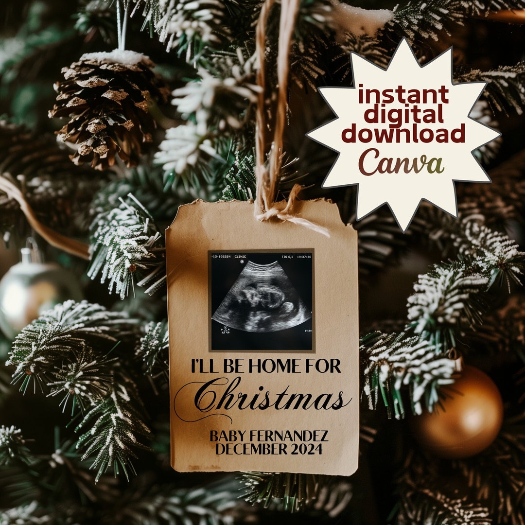 Christmas Pregnancy Announcement Digital December Baby Announcement I ...
