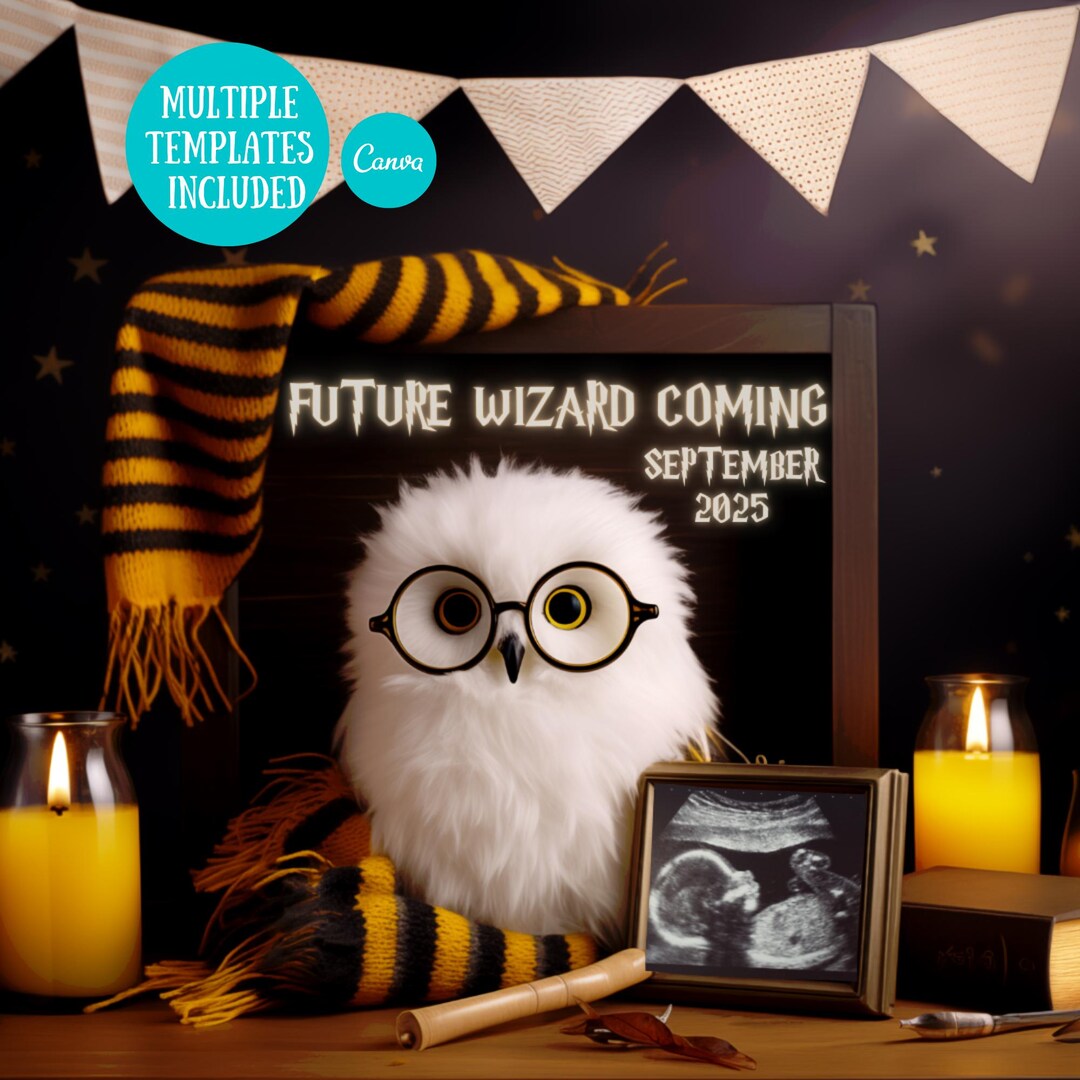 Custom Wizard Digital Pregnancy Announcement, Magic Baby Reveal ...