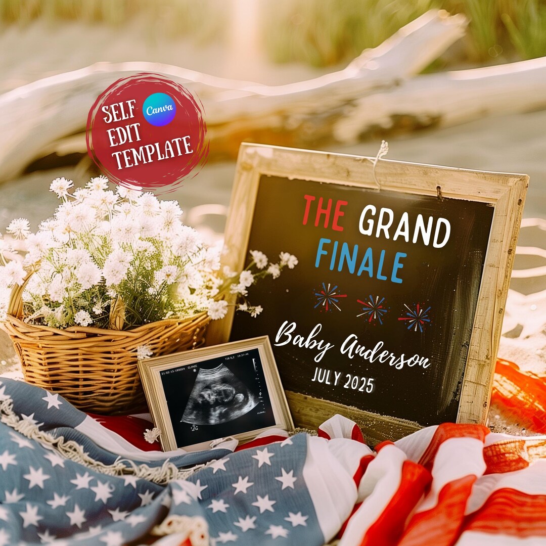 Grand Finale Pregnancy Announcement Fourth of July Baby Announcement ...