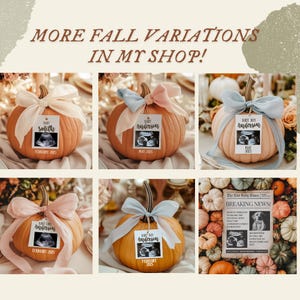 Pumpkin Pregnancy Announcement Digital October Baby Reveal Halloween ...