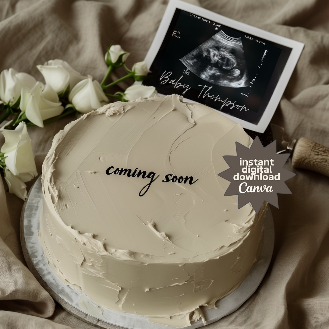 Pregnancy Announcement Cake Digital Pregnancy Announcement Minimalist ...