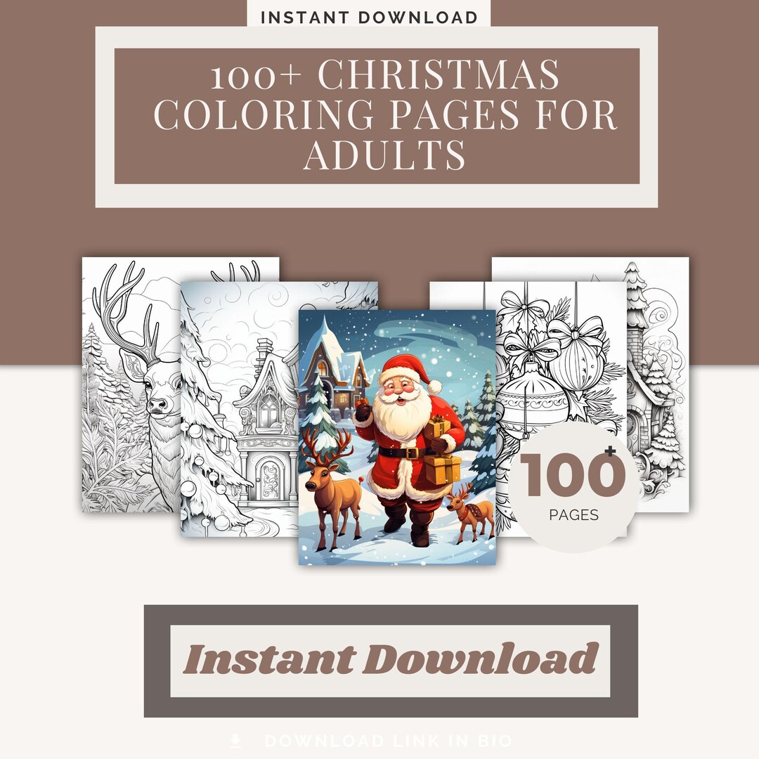 100+ Christmas Coloring Pages for Adults | Holiday Mandalas (instant ...