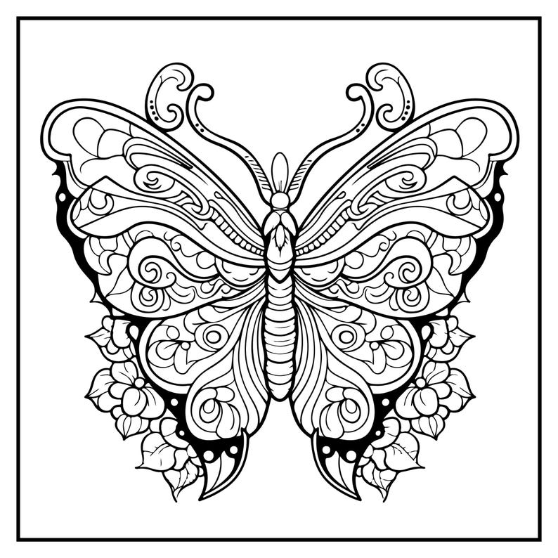 Butterfly Mandala Coloring Page | Stress Relief Art (printable) - Etsy