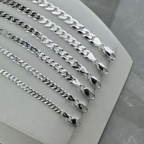 Flat Silver Chain Curb - Etsy