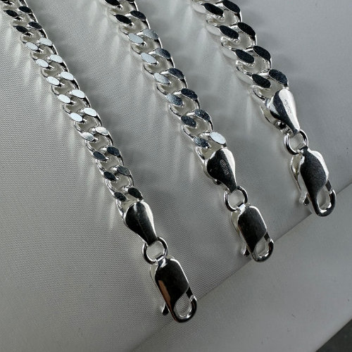 925 Sterling Silver Curb Chain Necklace, Silver Cuban Link Chain, Curb ...