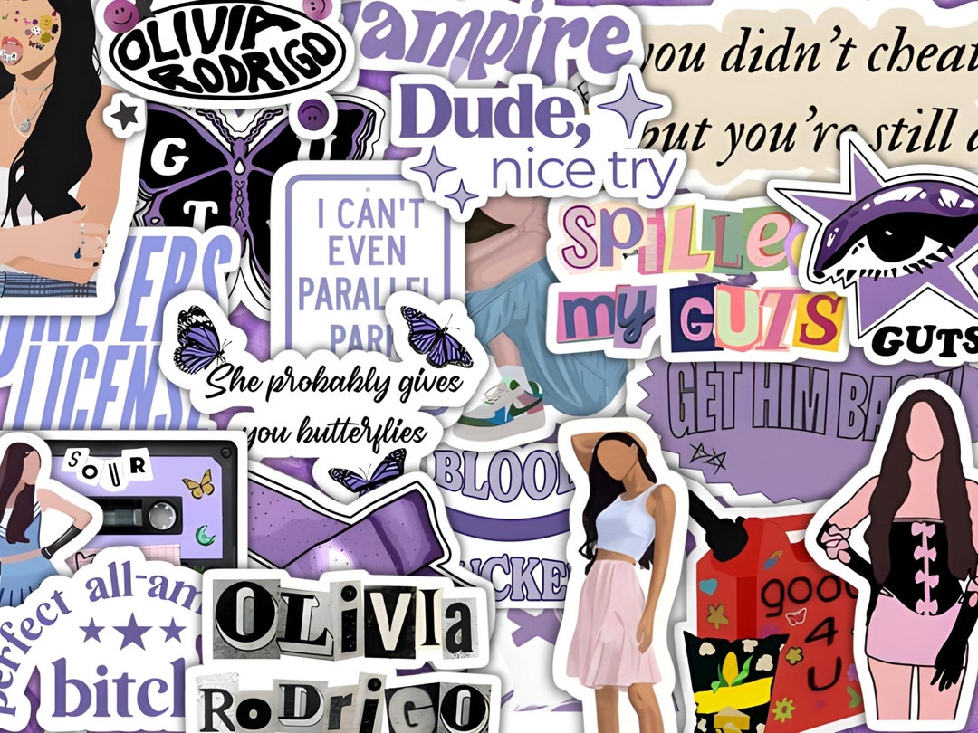 Olivia Rodrigo Sticker Pack 30 High-quality Stickers Sour - Etsy Australia