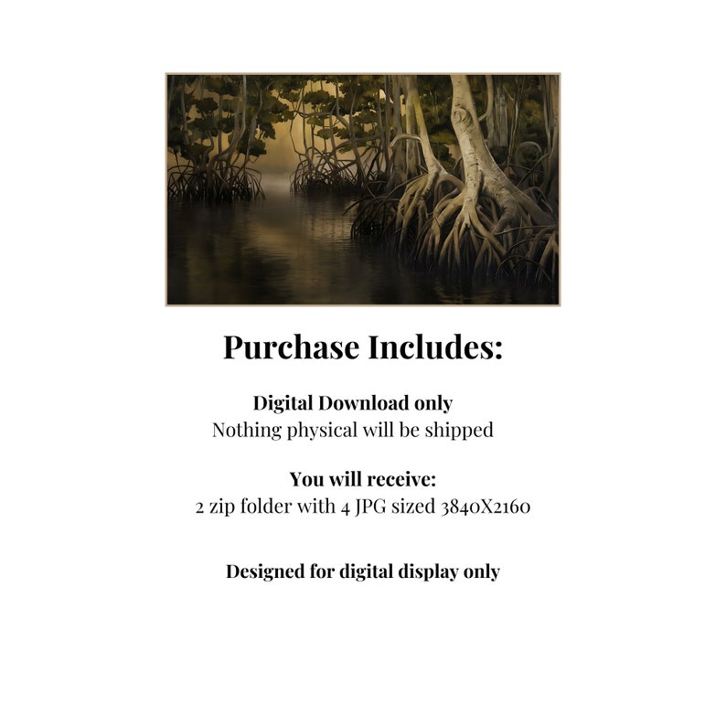 Palawan Mangrove Forest Oil Painting Frame TV Art Set - Moody Coastal ...