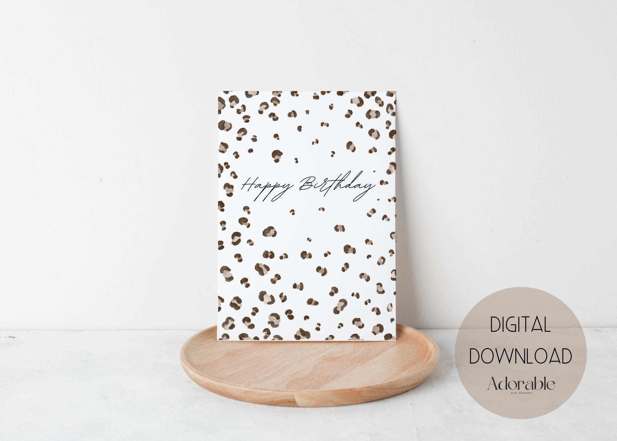 Printable Leopard Birthday Card, Leopard Print Birthday Card, Cheetah ...