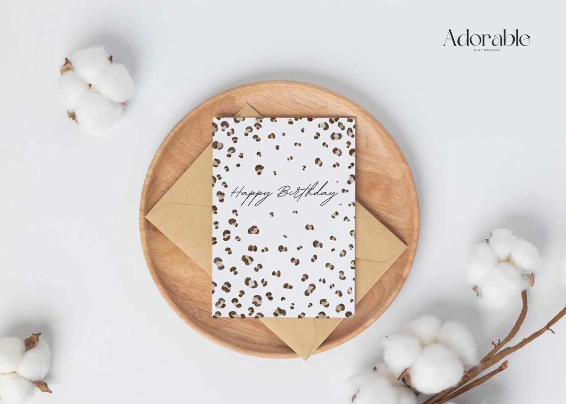 Printable Leopard Birthday Card, Leopard Print Birthday Card, Cheetah ...