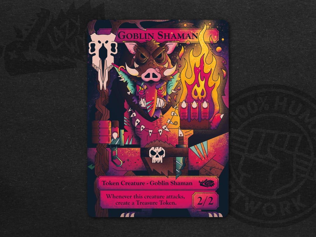 Goblin Shaman MTG Token: Unique Card Art by Lazy Wyrm - Etsy