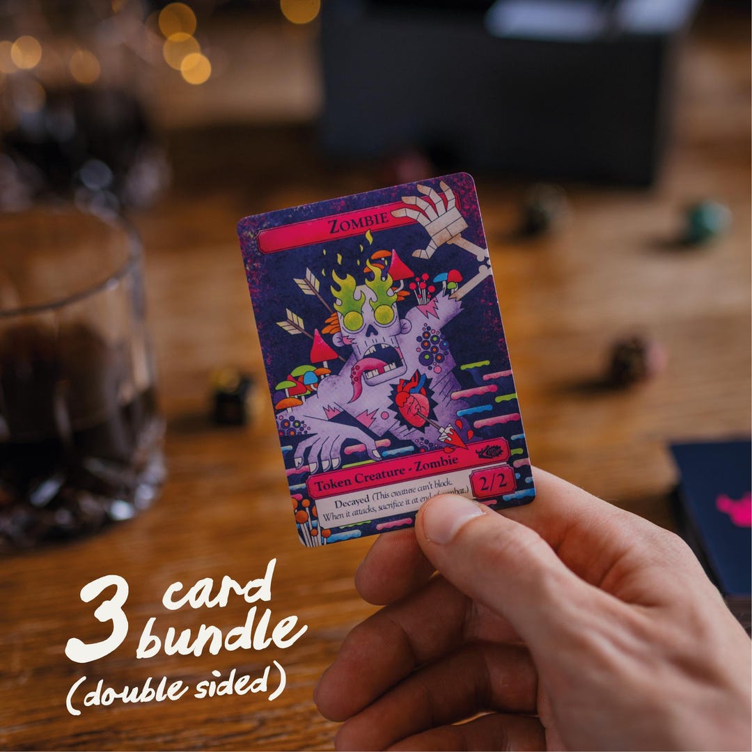 3x Zombie and Decayed Token double Sided // Custom Magic the Gathering ...