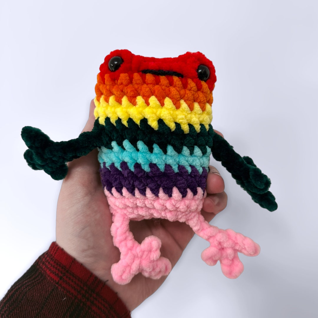 Rainbow Pride Crochet Leggy Frog - Etsy