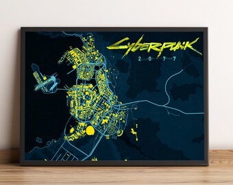 Cyberpunk Futuristic City Poster Neo Futuristic Wall Art - Etsy