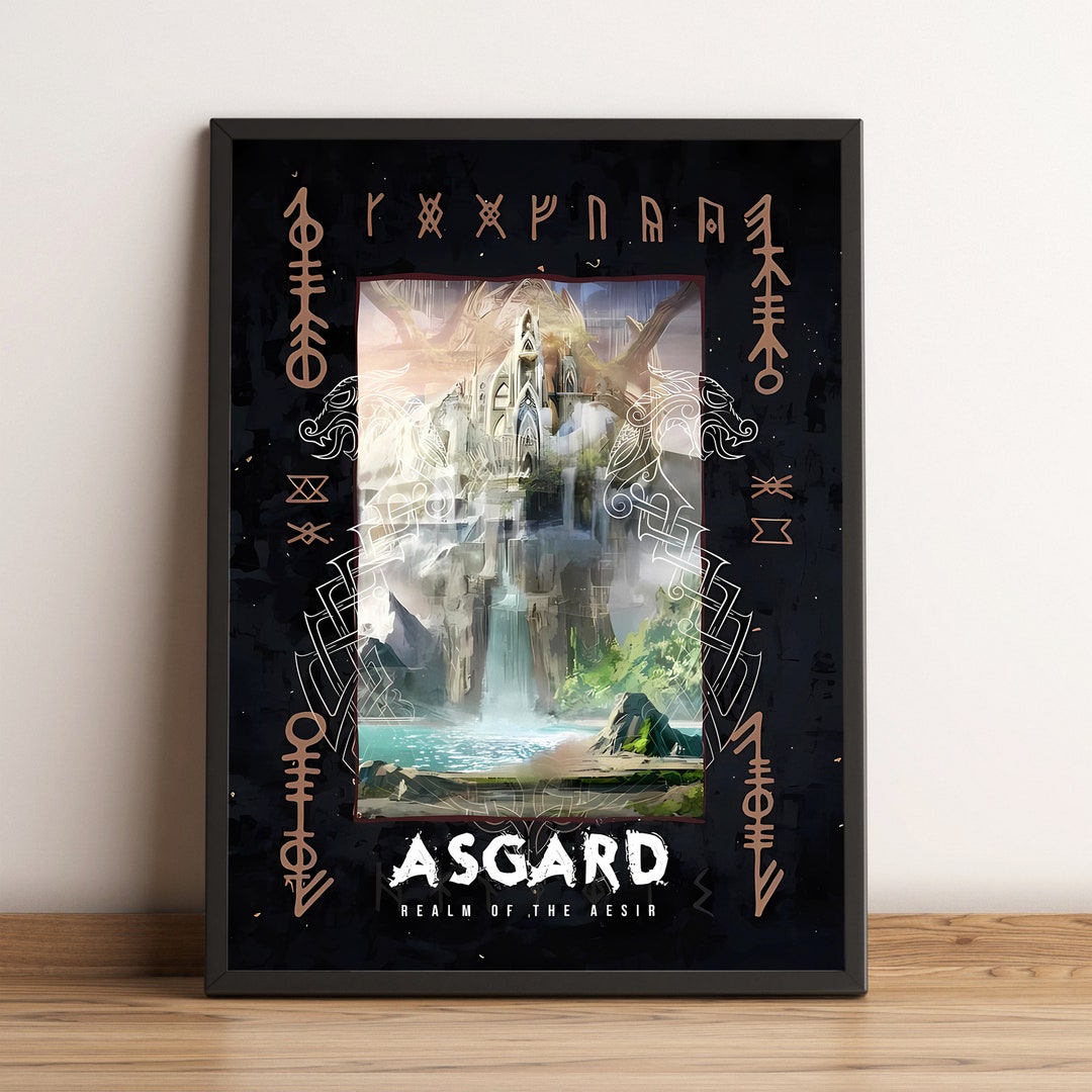 Norse Mythology Poster, Scandinavian Wall Art, Vintage Artwork Print ...