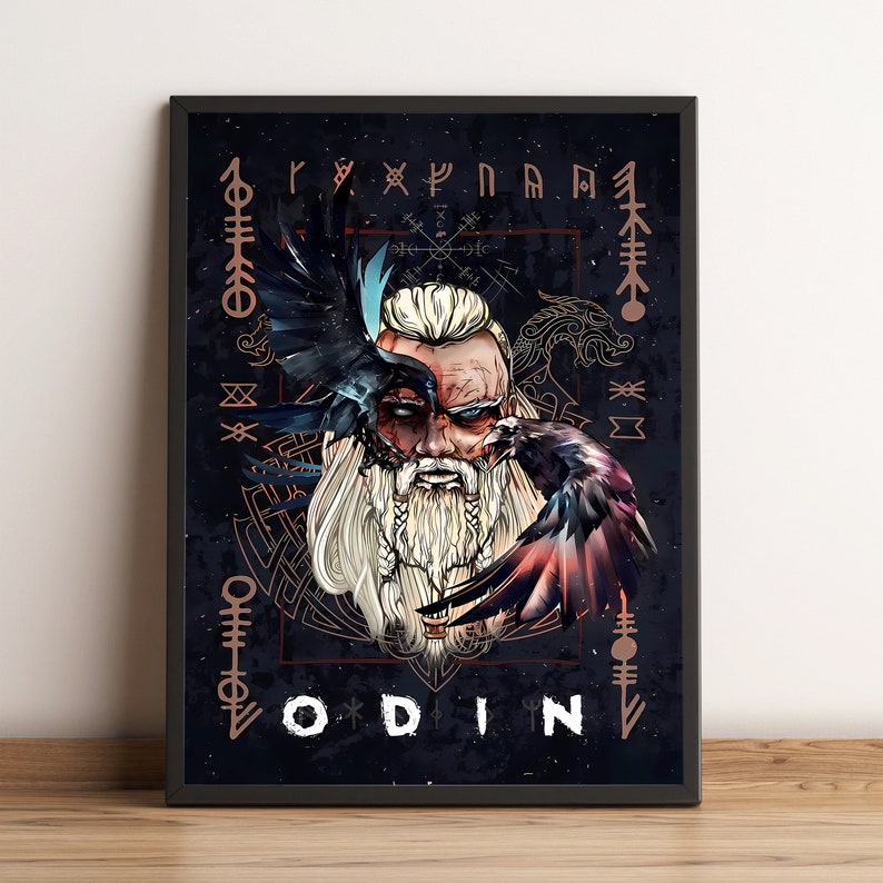 Norse Mythology Poster, Scandinavian Wall Art, Vintage Artwork Print ...