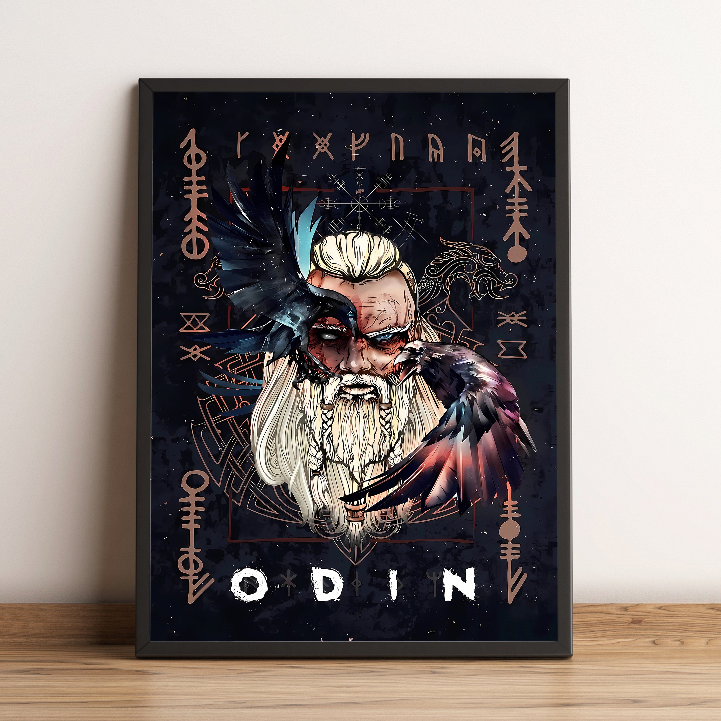 Norse Mythology Poster, Scandinavian Wall Art, Vintage Artwork Print ...