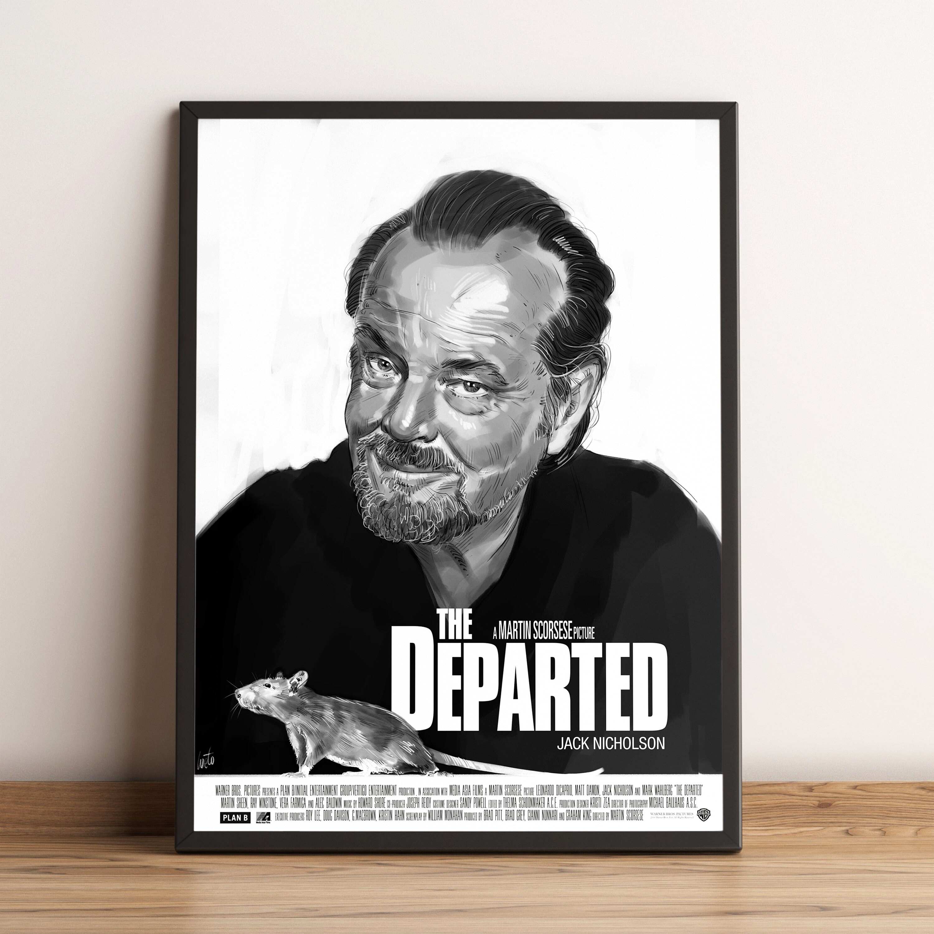 The Departed Poster, Jack Nicholson Movie Wall Art, Leonardo Dicaprio ...