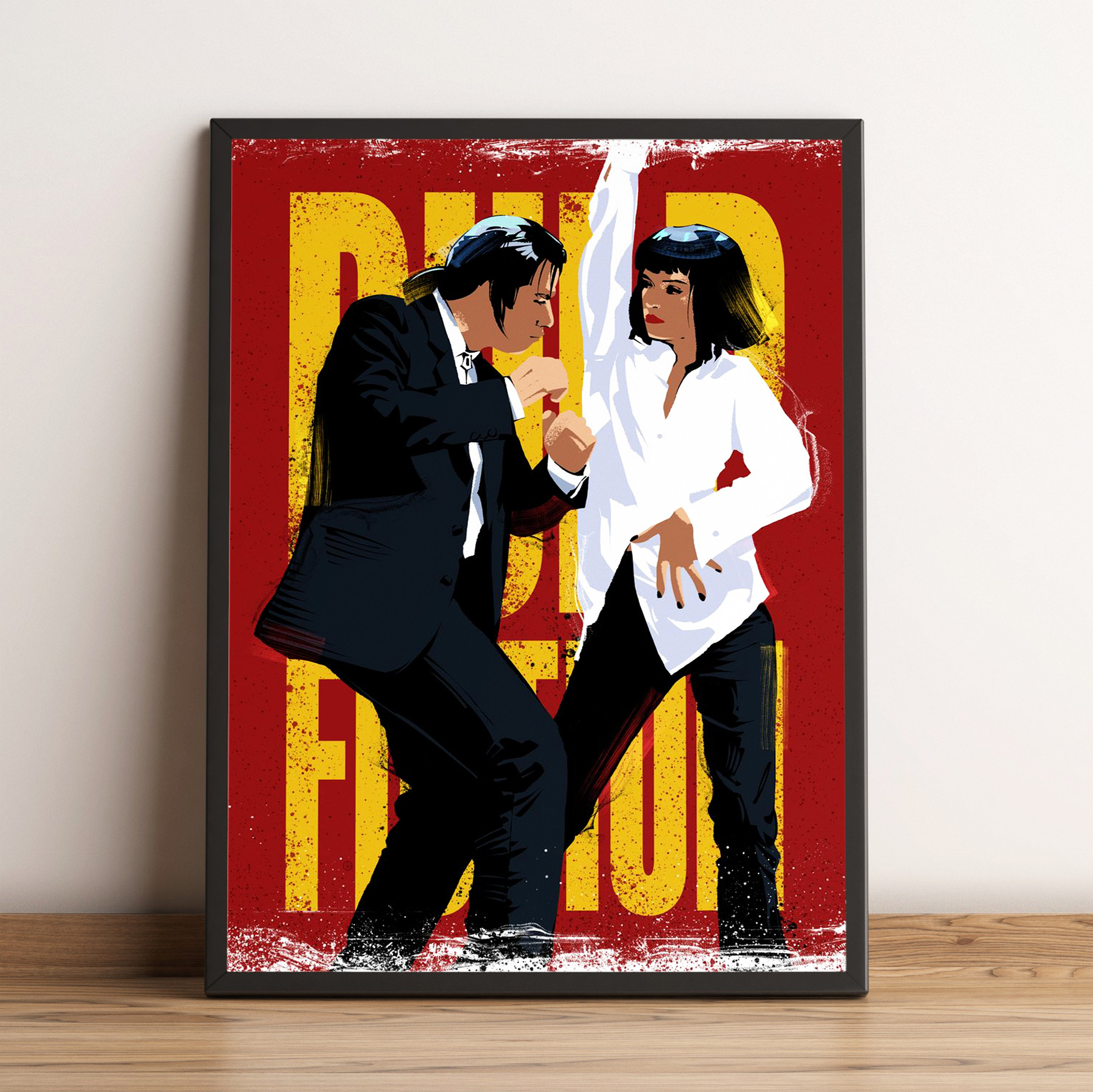 Pulp Fiction Poster, John Travolta Wall Art, Quentin Tarantino Movie Print, Best Gift for Movie ...