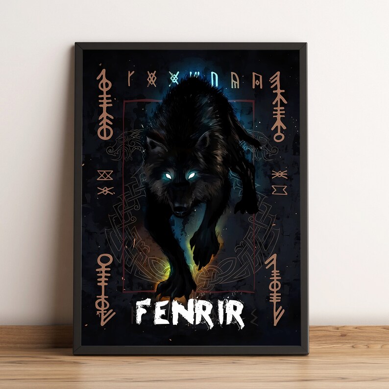 Norse Mythology Poster, Scandinavian Wall Art, Vintage Artwork Print ...