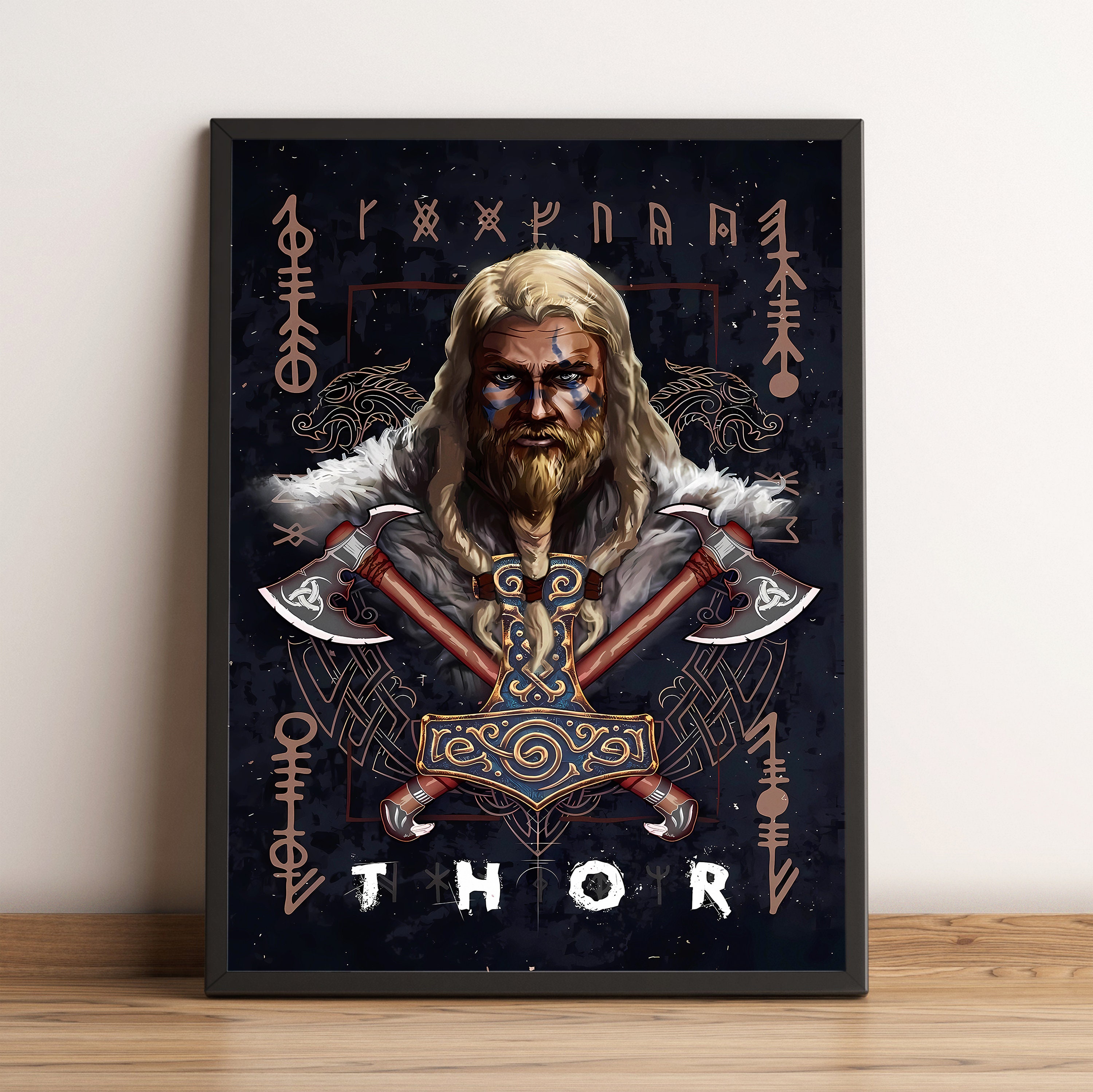 Norse Mythology Poster, Scandinavian Wall Art, Vintage Artwork Print ...